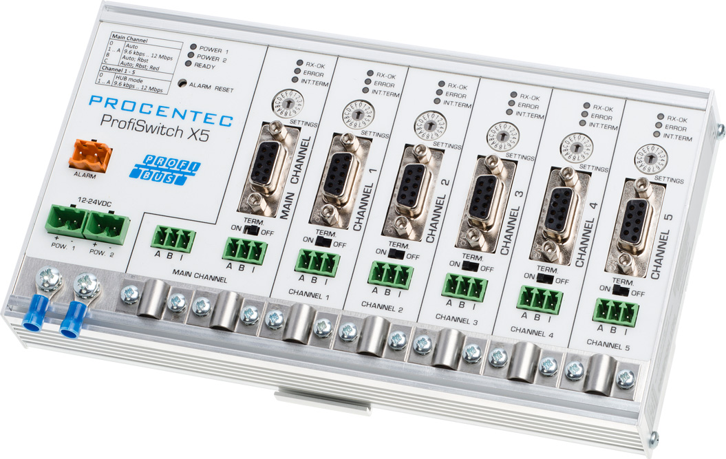 ProfiSwitch X5 - 5 portowy switch PROFIBUS DP - INTEX